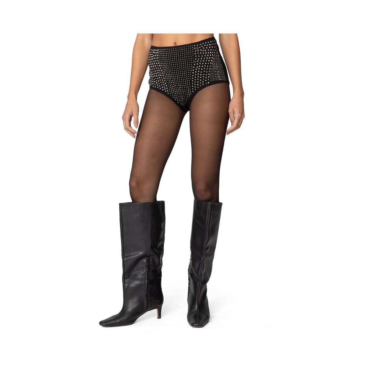 Edikted Rhinestone Micro Shorts