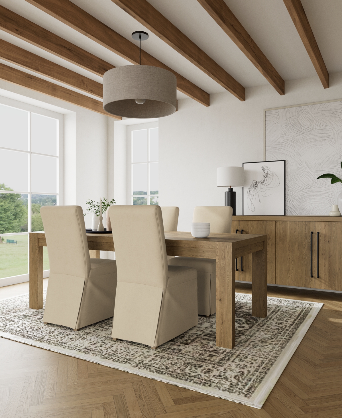 Click here for 5pc Dining Set (Davie Rectangular Table & 4 Estby... prices
