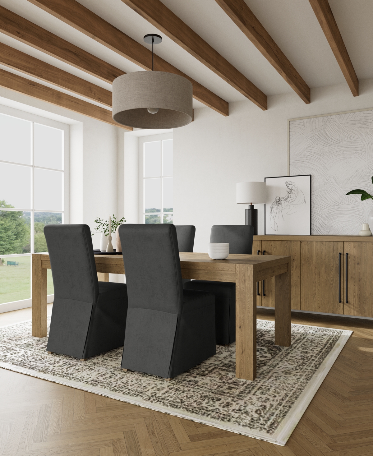 Click here for 5pc Dining Set (Davie Rectangular Table & 4 Estby... prices