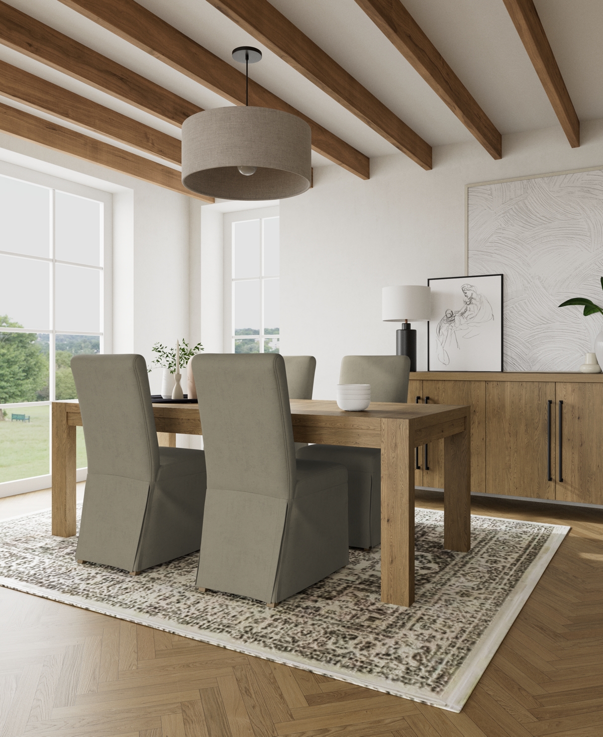 Click here for 5pc Dining Set (Davie Rectangular Table & 4 Estby... prices