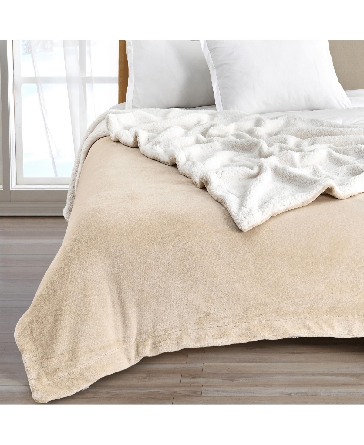Click here for Linery & Co. Velvet Plush Reversible Sherpa Throw... prices