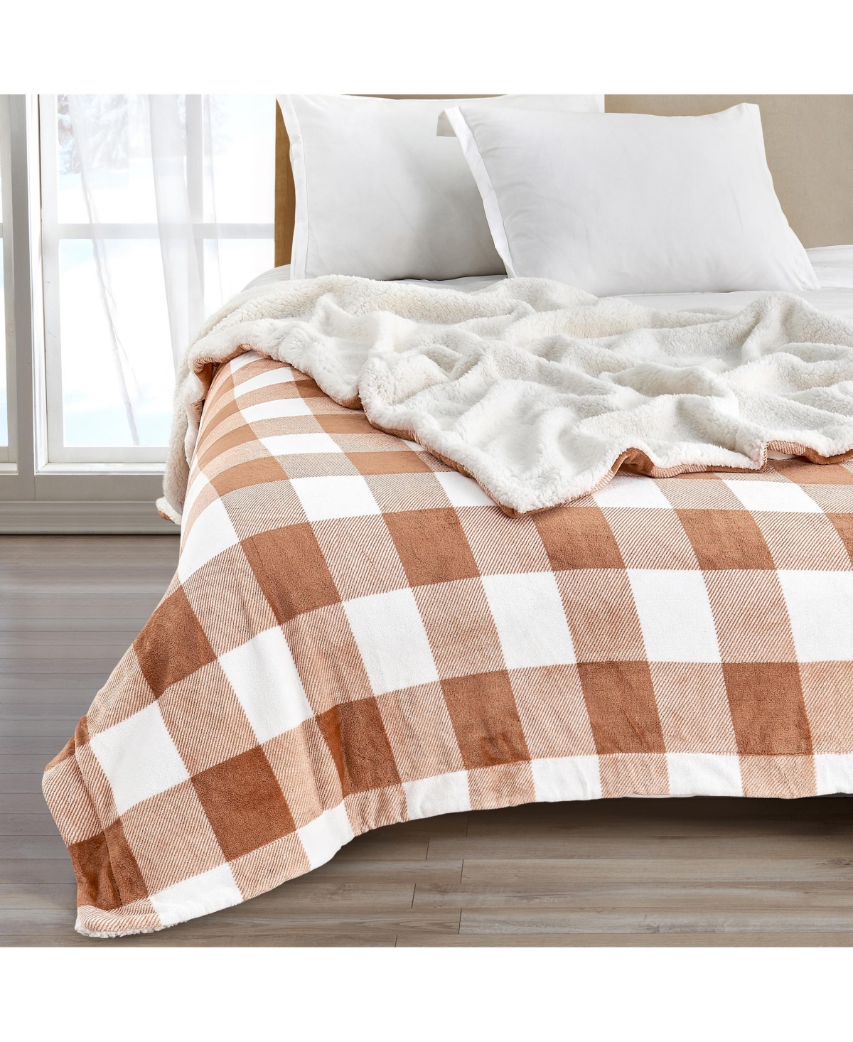 Click here for Linery & Co. Velvet Plush Reversible Sherpa Throw... prices
