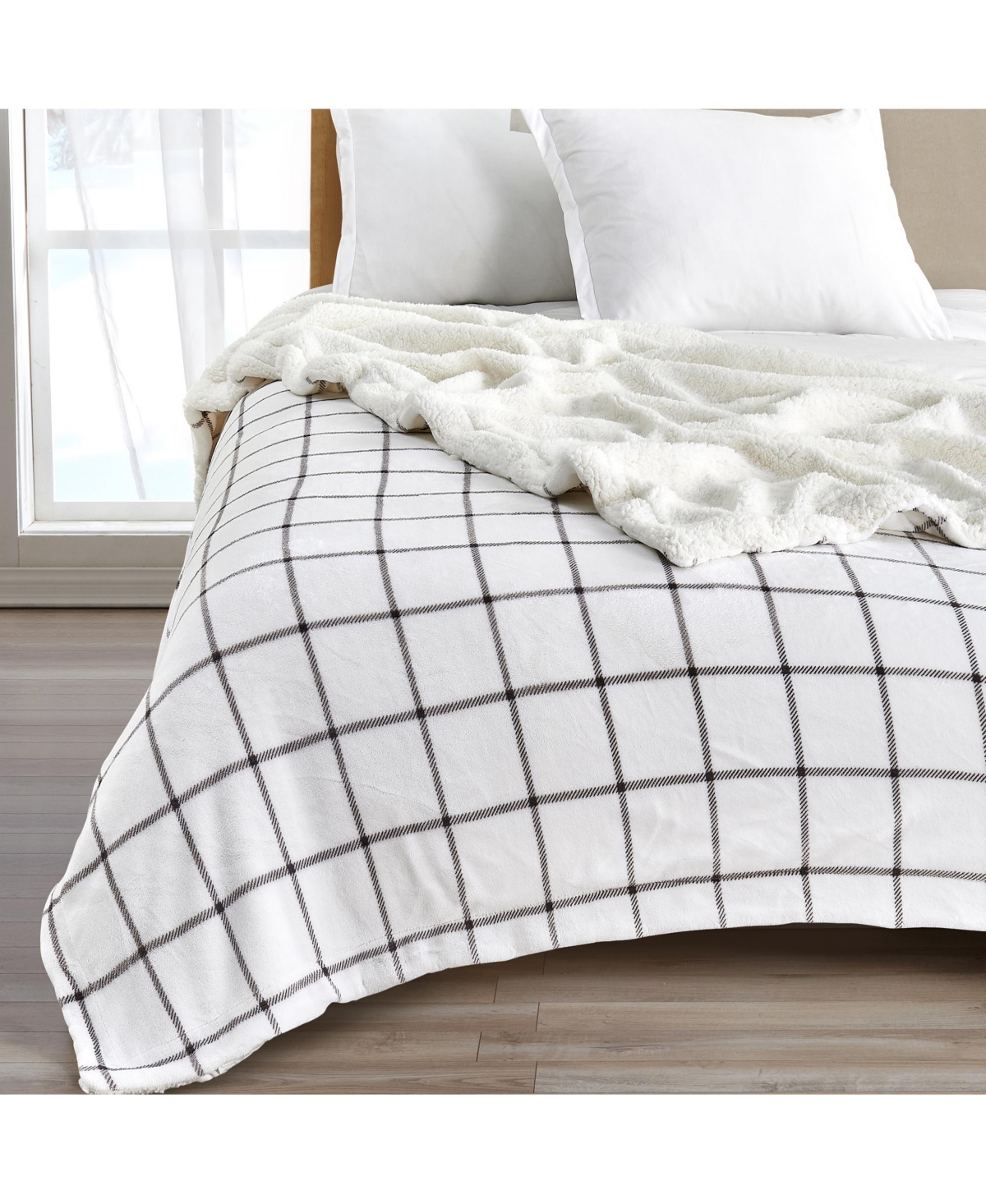 Click here for Linery & Co. Velvet Plush Reversible Sherpa Throw... prices