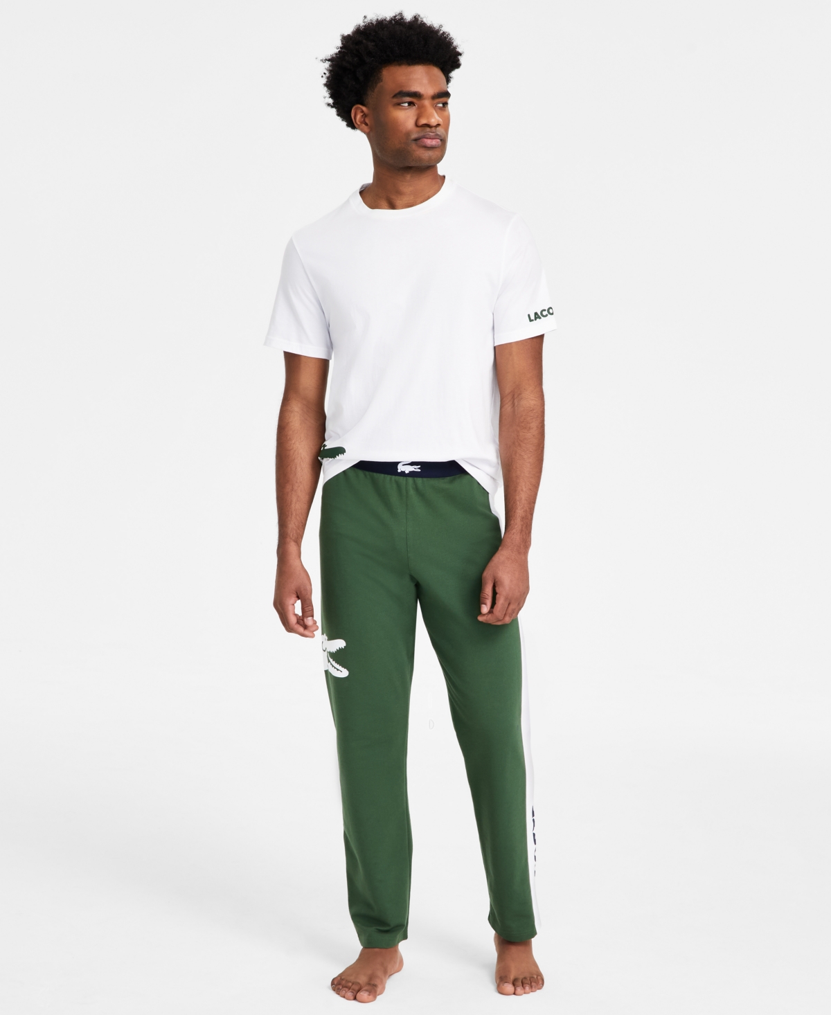 Click here for Lacoste Mens Loungewear Logo Pajama Pants - Thyme/... prices