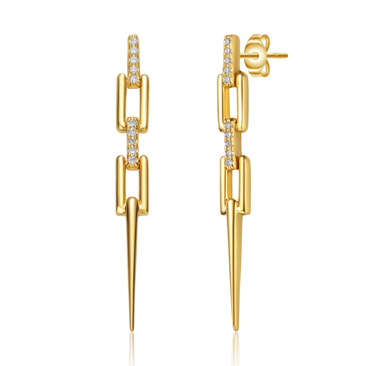 Click here for 14K Gold Plated Cubic Zirconia Drop Earrings - Gol... prices