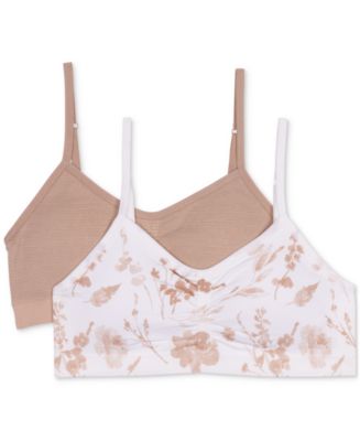 Maidenform Big Girls Seamless Ruched Crop Bras, Pack of 2 - Macy's