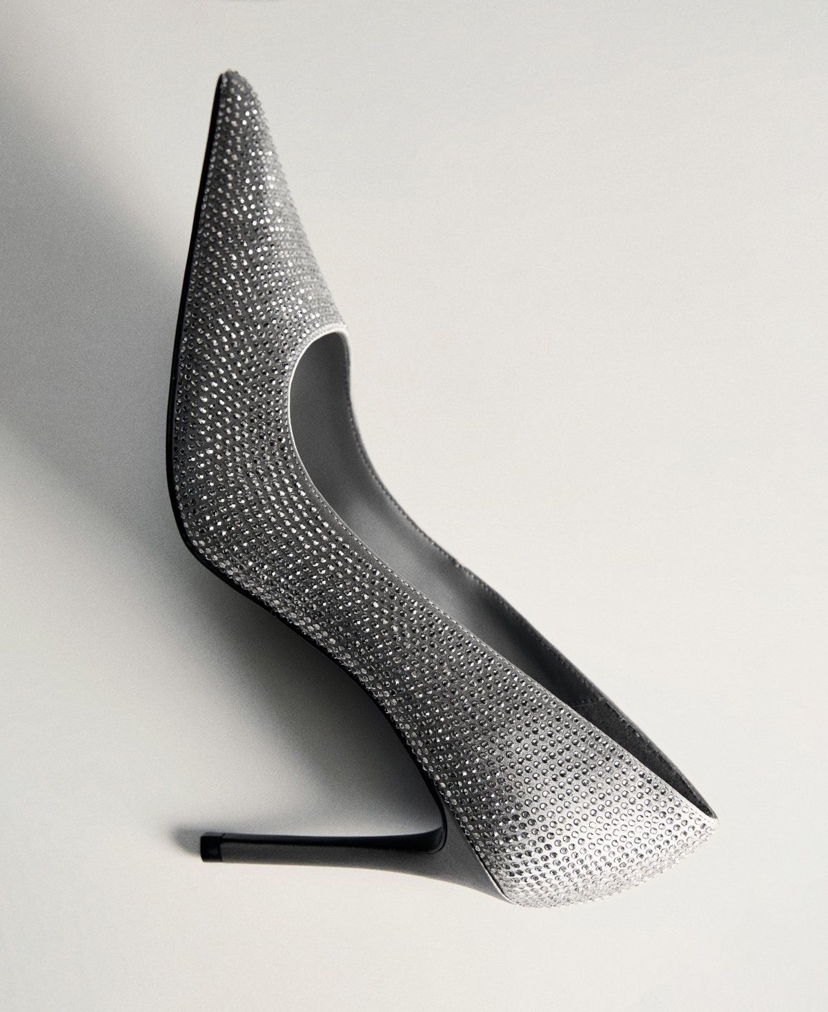 Mango Rhinestone Heel Shoes Silver | ModeSens