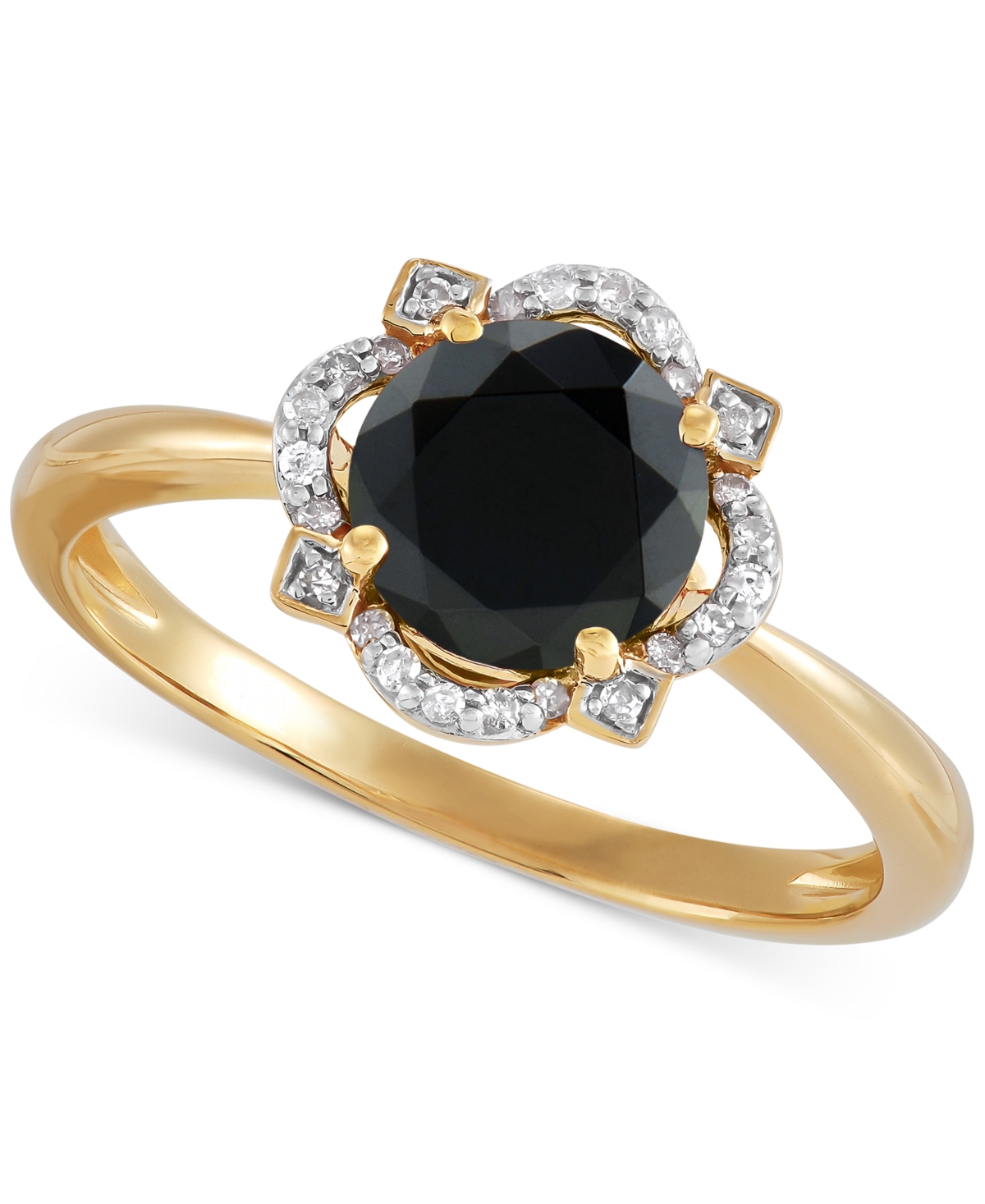 Click here for Macys Onyx & Diamond Accent Ring in 14k Gold Over... prices
