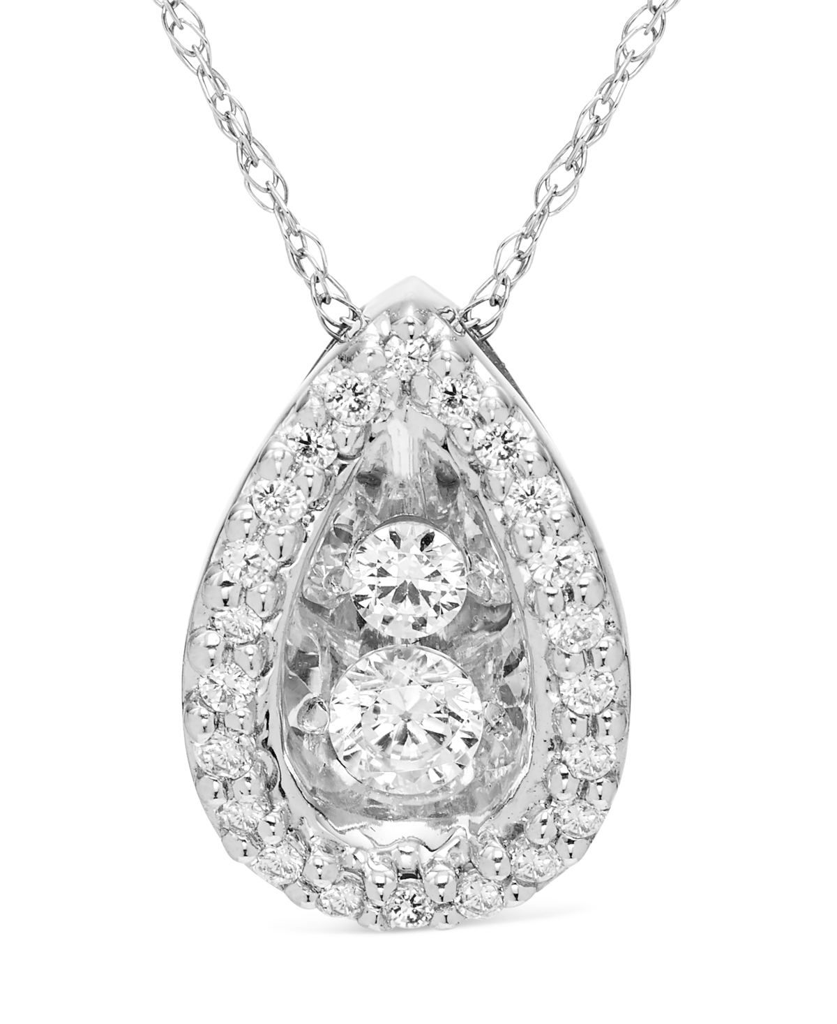 Click here for Diamond Teardrop Pendant Necklace (1/4 ct. t.w.) i... prices