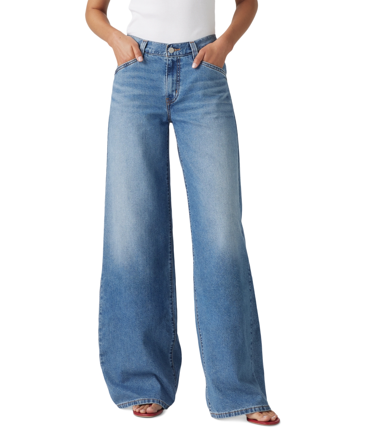 Click here for Levis Womens 94 Baggy Wide-Leg Relaxed-Fit Denim J... prices