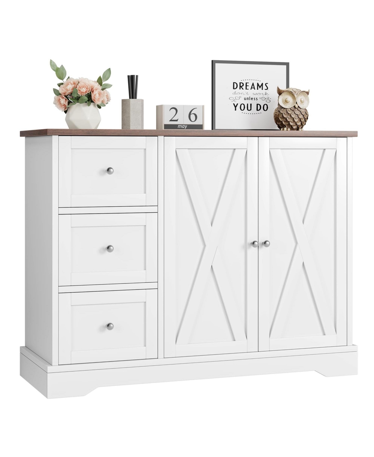 Click here for gaomon Farmhouse Kitchen Cabinet with 3 Drawers an... prices