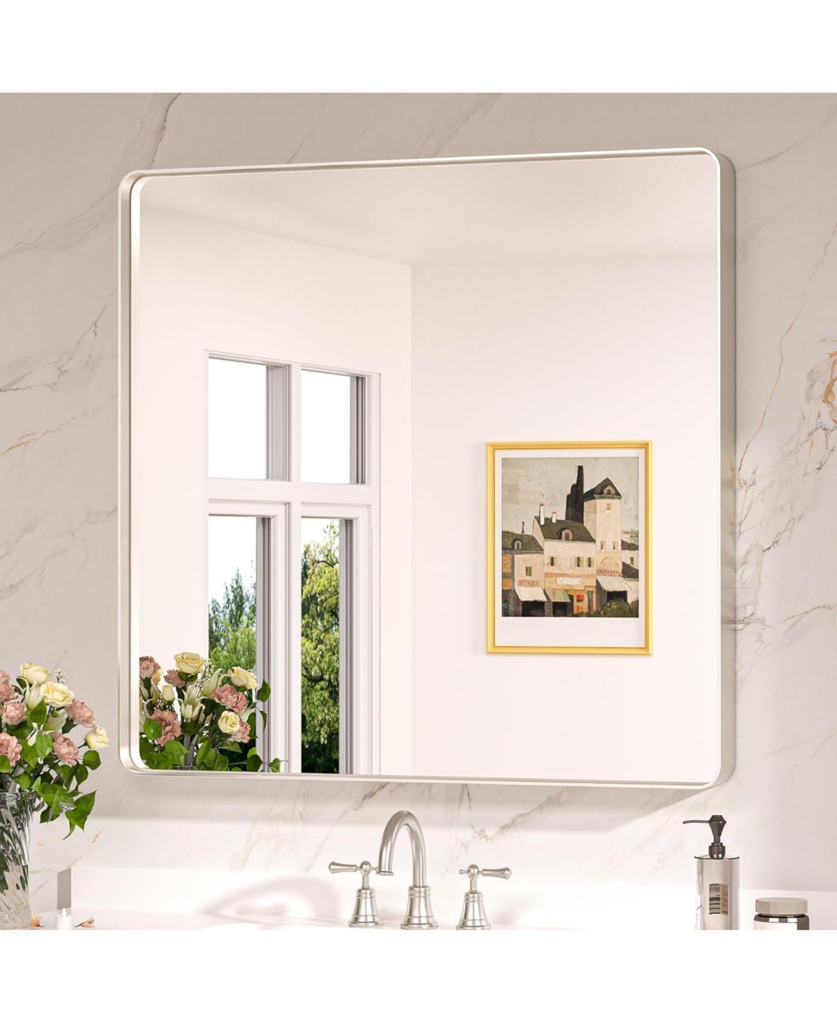 Click here for Keonjinn 30x36 Inch Brushed Gold Bathroom Vanity M... prices