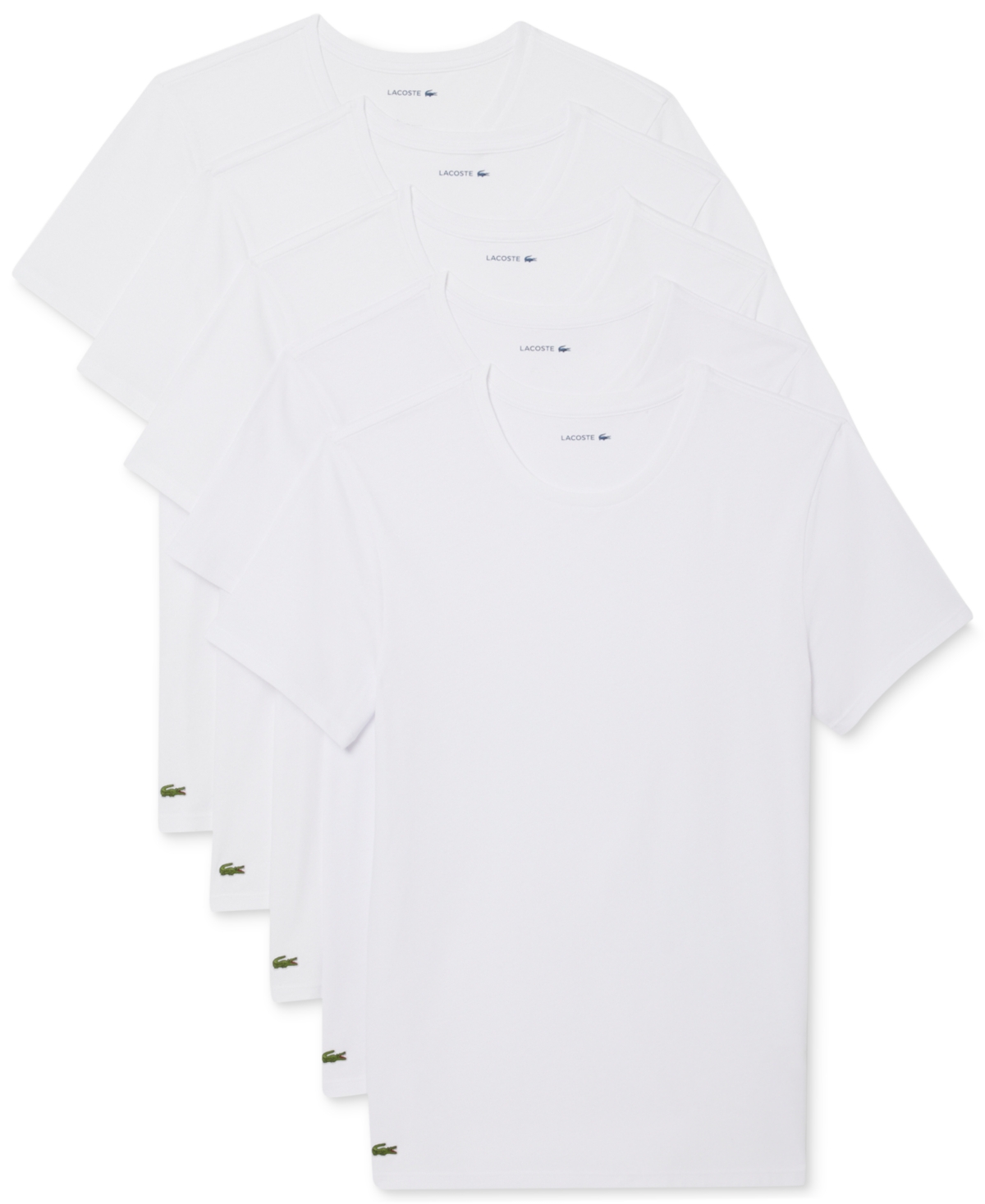 Click here for Lacoste Mens 5-Pack Slim Fit Crewneck Undershirts... prices