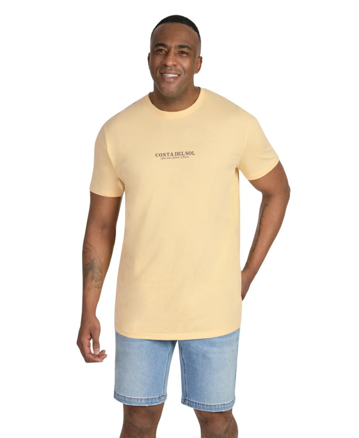 Click here for Johnny Bigg Mens Coastal Escape Longline Tee - Yel... prices