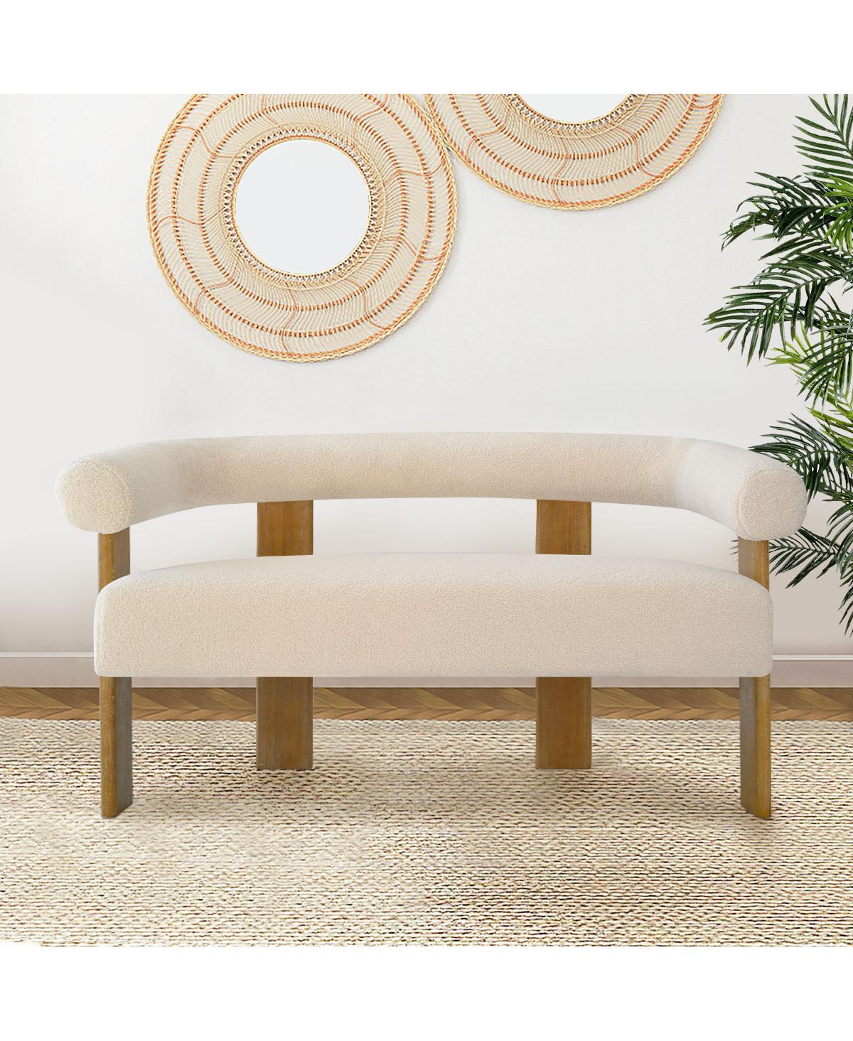 Click here for Maison Boucle Curved Boucle Loveseat Sofa  Upholst... prices