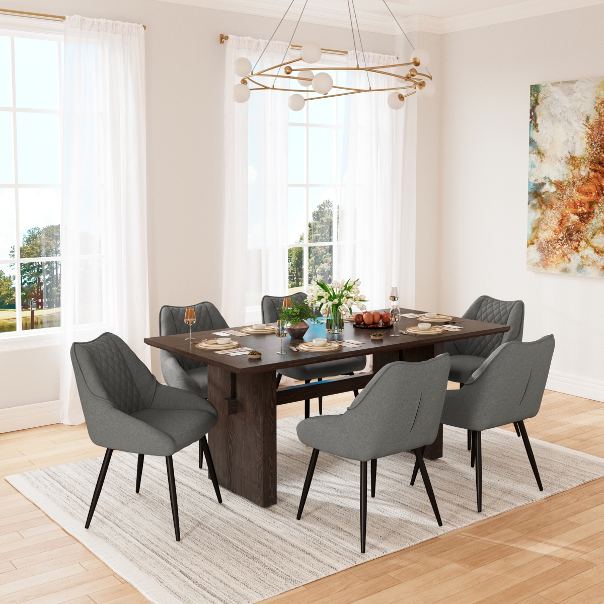 Click here for Wood Dining Table Fabric Diamond Soft Dining Chair... prices