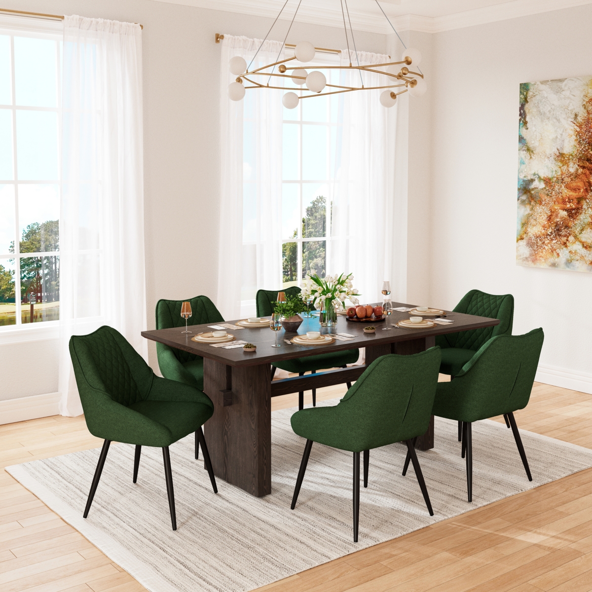 Click here for Wood Dining Table Fabric Diamond Soft Dining Chair... prices