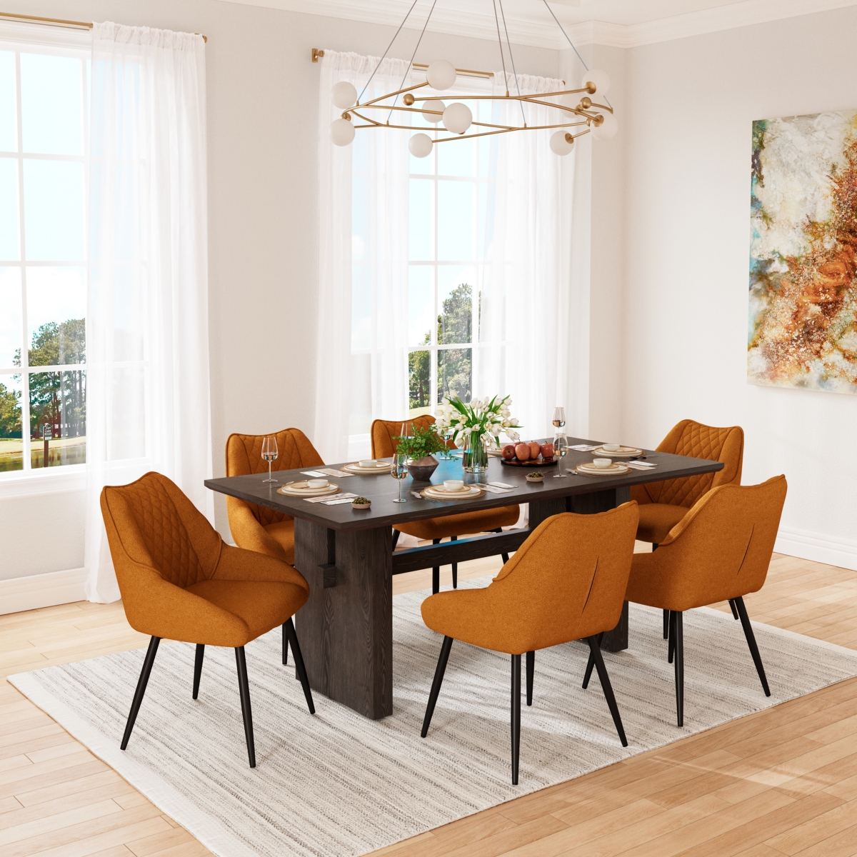 Click here for Wood Dining Table Fabric Diamond Soft Dining Chair... prices