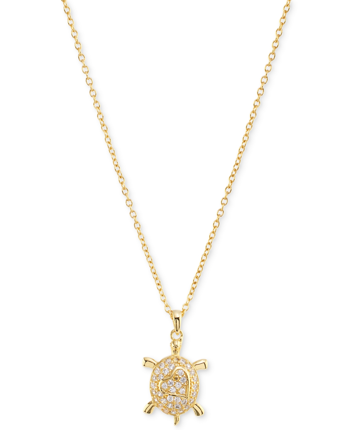 Click here for Cubic Zirconia Turtle Pendant Necklace (3/8 ct. t.... prices