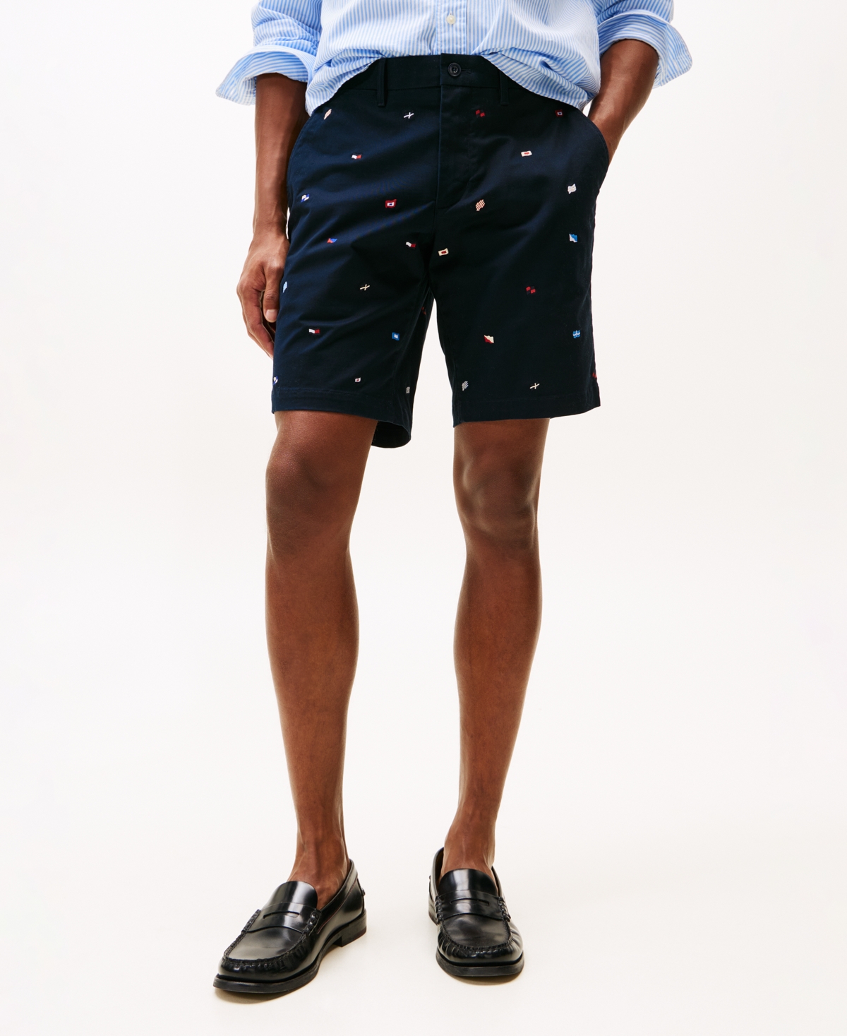 Click here for Tommy Hilfiger Mens Straight-Fit Flag Embroidered... prices