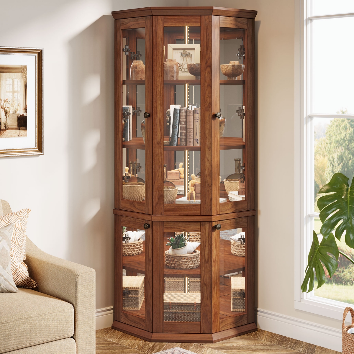 Click here for Tribesigns Corner Storage Cabinet  71" Tall C... prices
