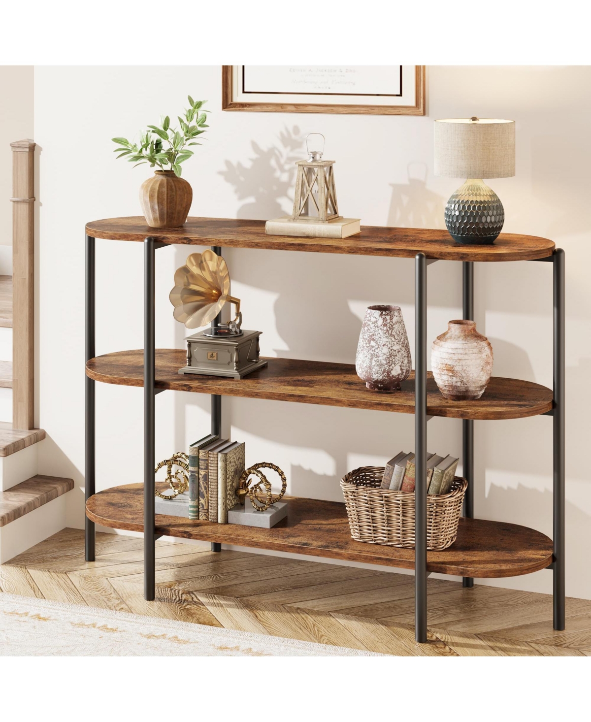 Click here for gaomon 47.2 Inch Console Table  3 Tier Industrial... prices