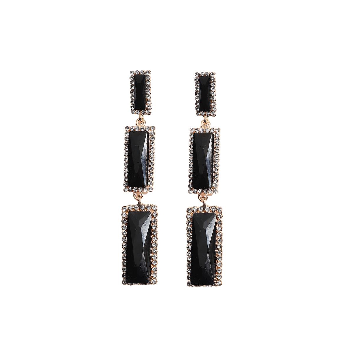 Click here for Bar Stone Drop Earrings - Black prices