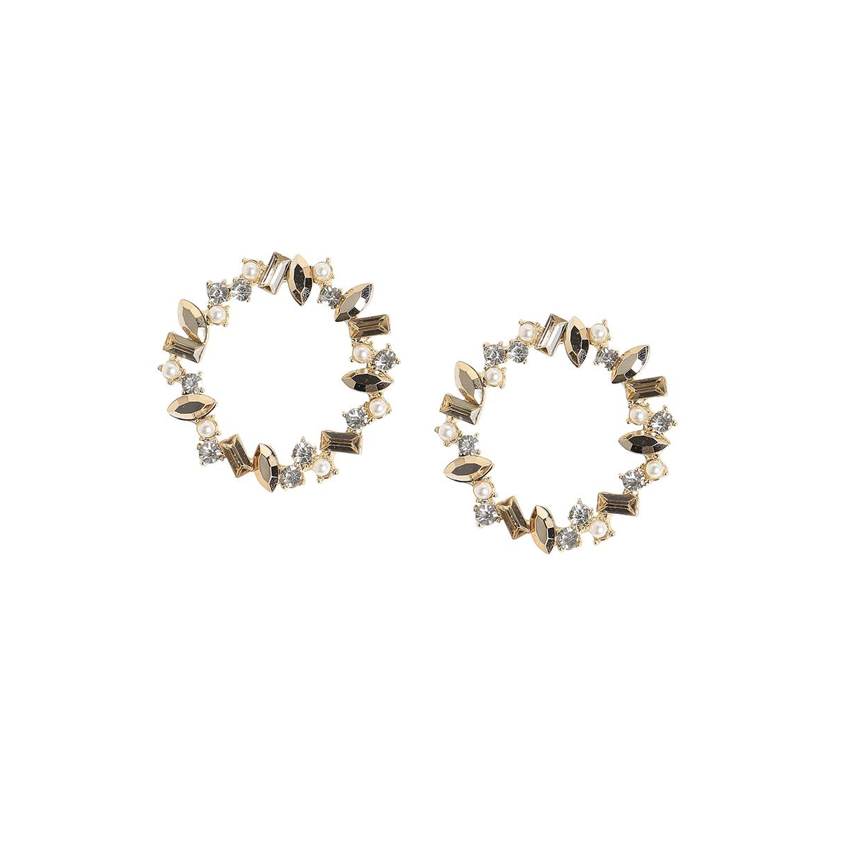 Click here for Crystal Hoop Earrings - Brown prices