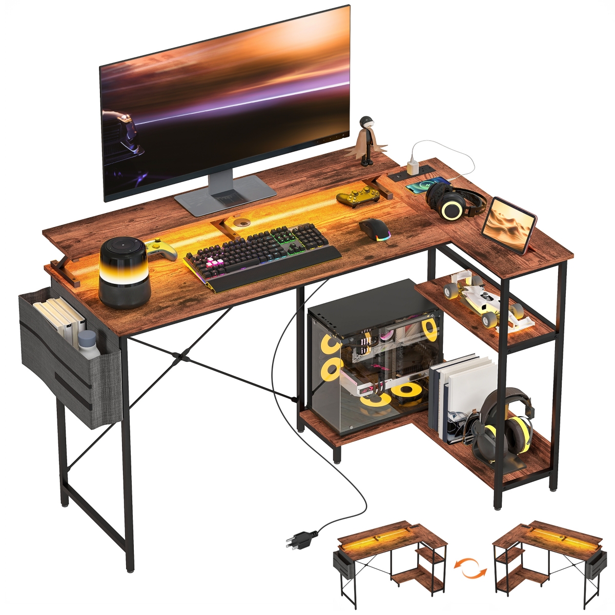 Click here for Homcom 58 Reversible L Shaped Desk  Corner Compute... prices