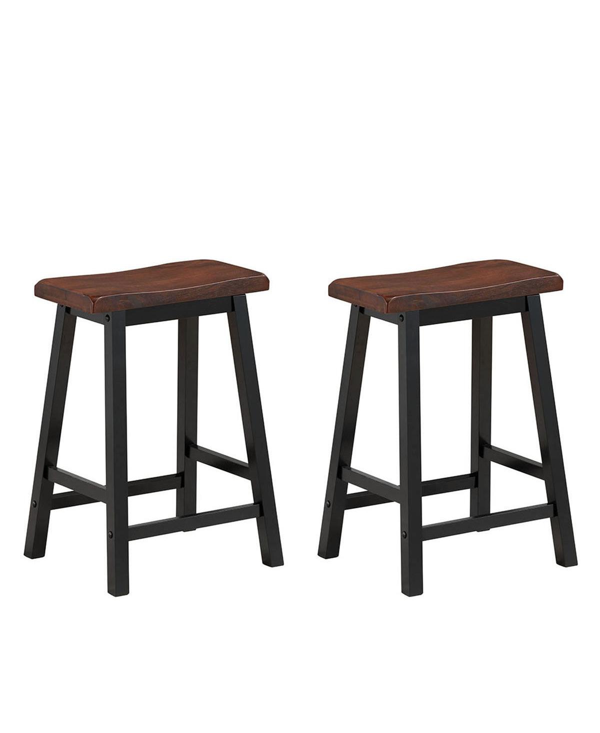 Click here for Gymax Set of 2 Bar Stools 24H Saddle Seat Pub Chai... prices