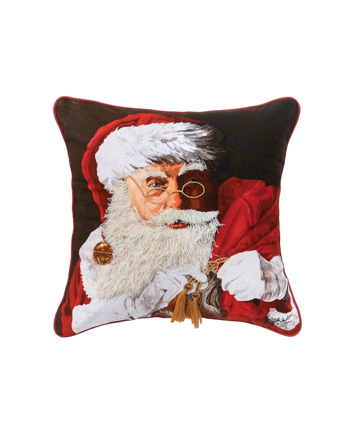 Click here for 18 x 18 Santa Claus With Toys Printed and Embroide... prices