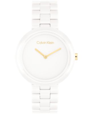 Calvin Klein Women's CK Pure White Ceramic Watch Bracelet, 44mm - Macy's