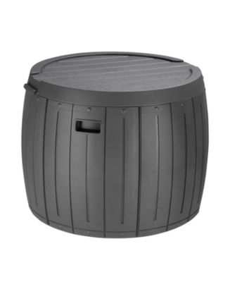 Slickblue 36 Gallon Round Deck Box, Thickened Outdoor Storage Box for ...