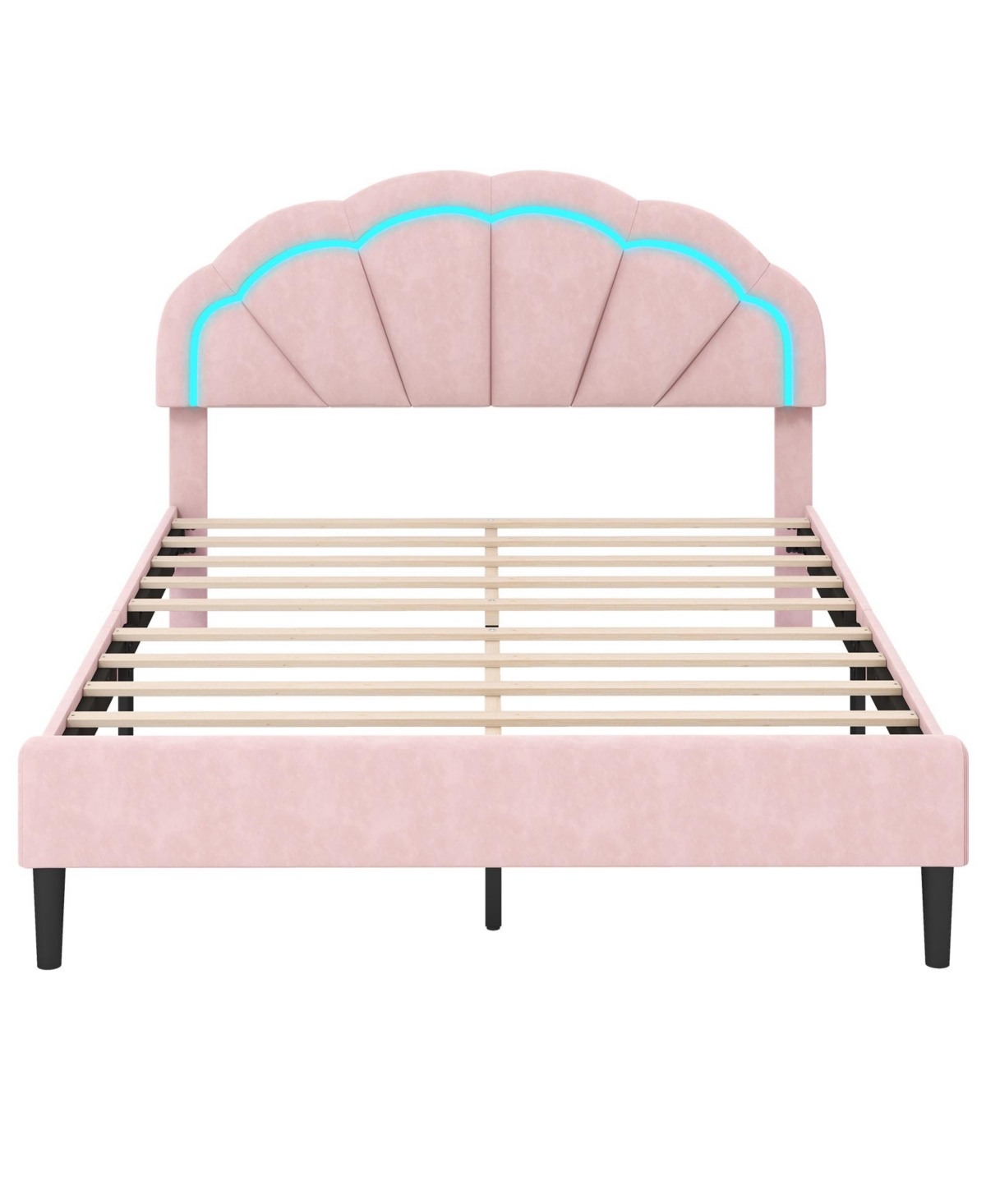 Click here for Queen Size Upholstered Led Bed Frame with Adjustab... prices