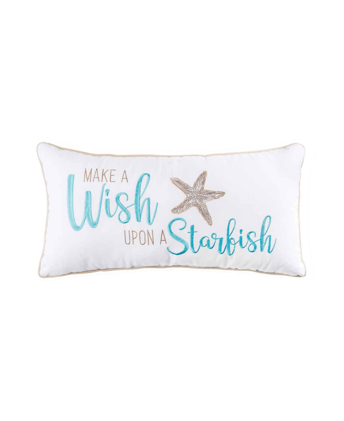 Click here for 12 x 24 Wish Upon A Starfish Embroidered Throw Pil... prices