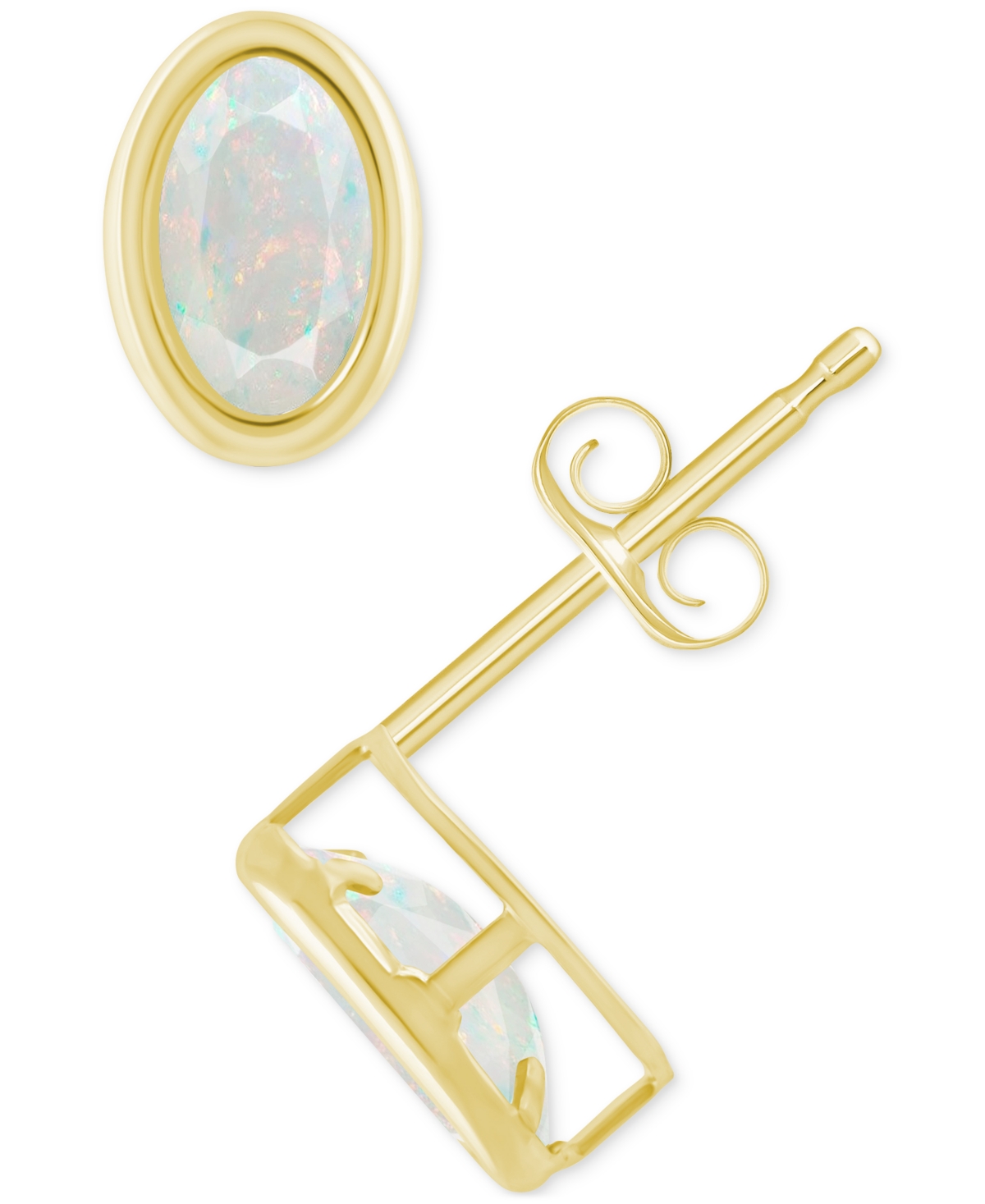 Click here for Macys Created Sapphire Oval Stud Earrings (1-1/2 c... prices
