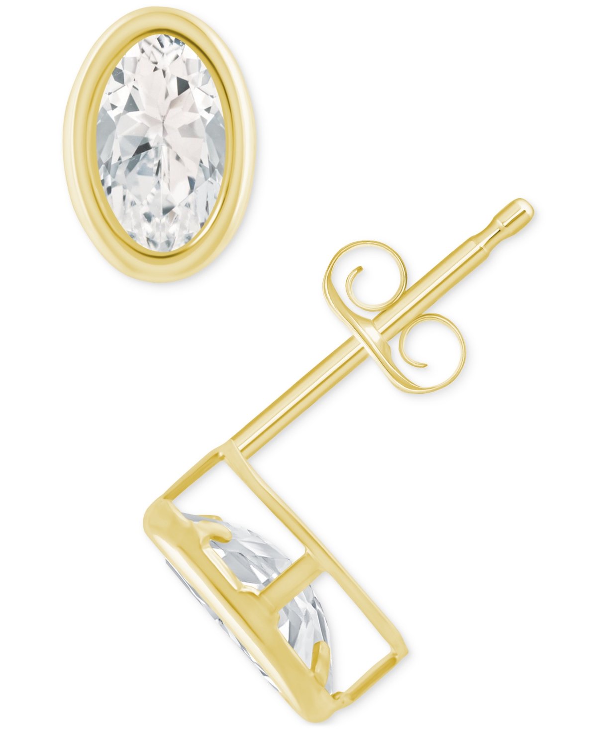 Click here for Macys Created Sapphire Oval Stud Earrings (1-1/2 c... prices