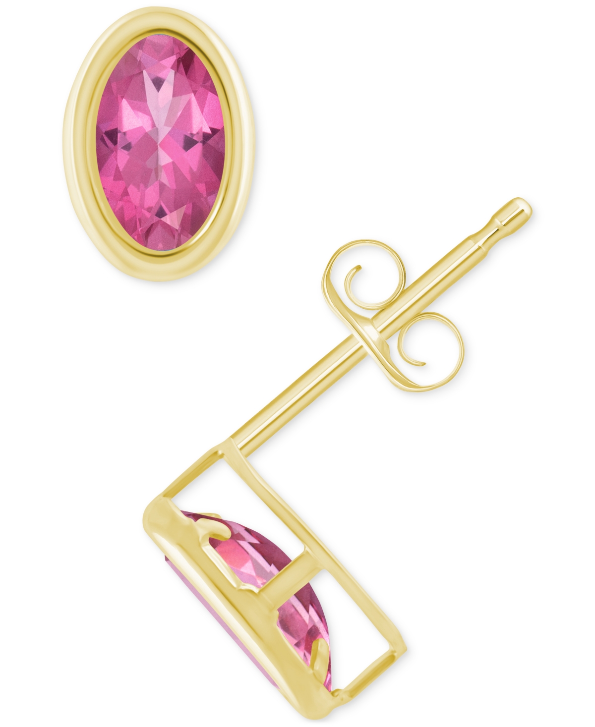 Click here for Macys Created Sapphire Oval Stud Earrings (1-1/2 c... prices