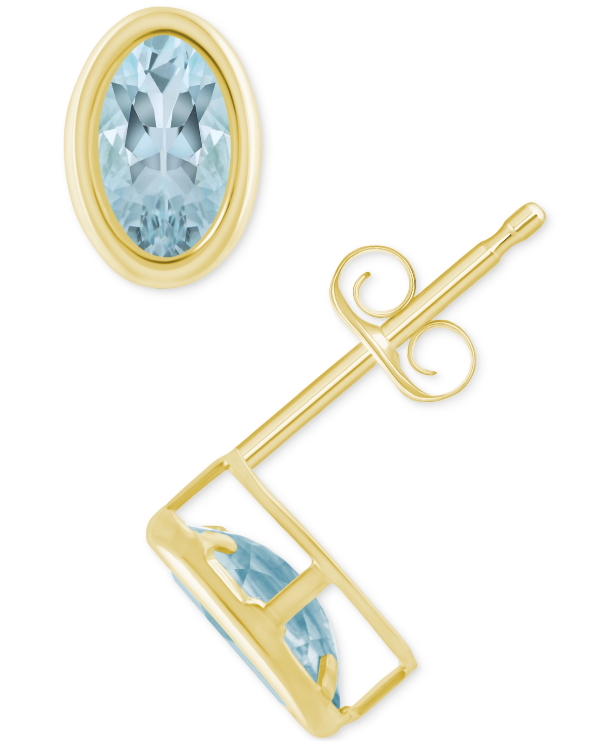 Click here for Macys Created Sapphire Oval Stud Earrings (1-1/2 c... prices