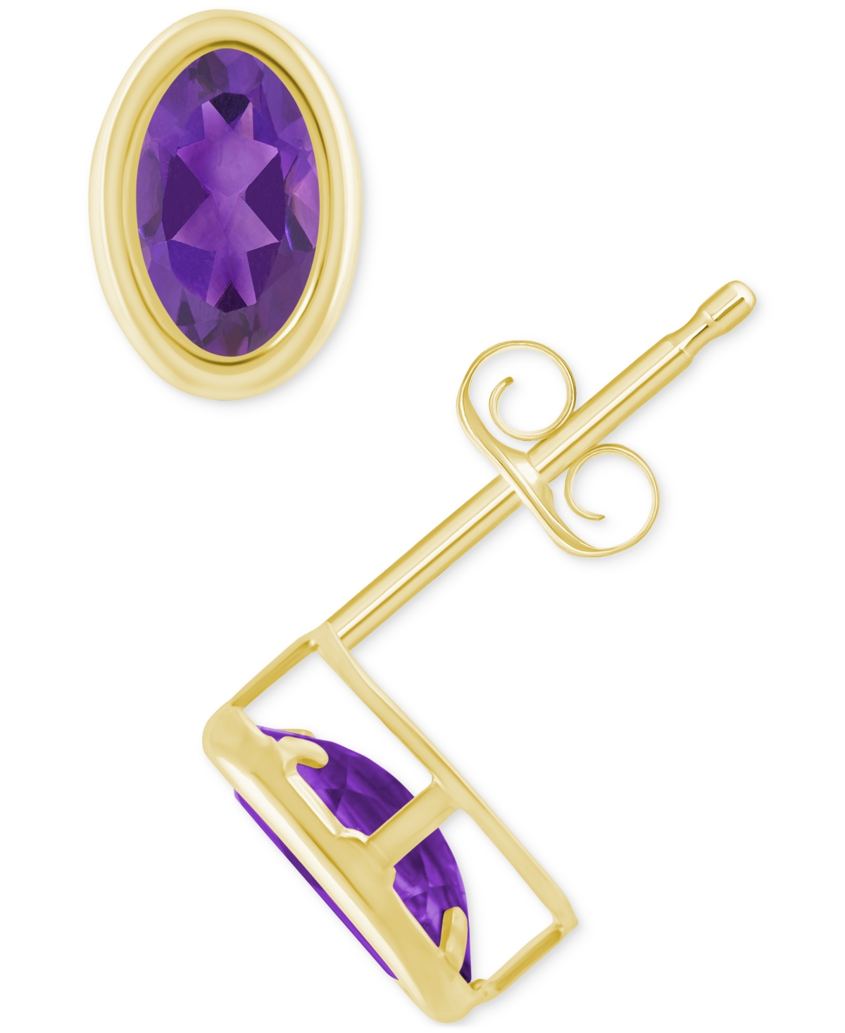 Click here for Macys Created Sapphire Oval Stud Earrings (1-1/2 c... prices