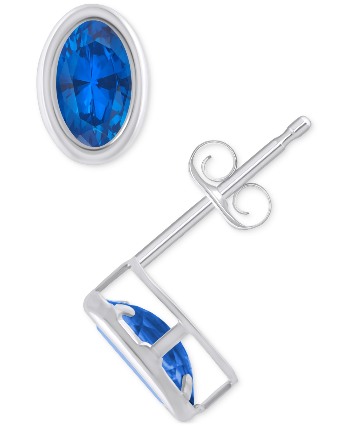 Click here for Macys Created Sapphire Oval Stud Earrings (1-1/2 c... prices