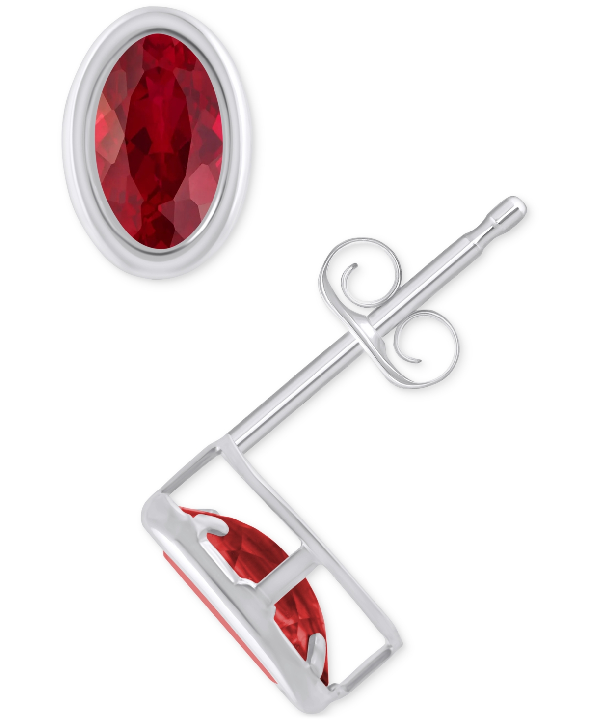 Click here for Macys Created Sapphire Oval Stud Earrings (1-1/2 c... prices