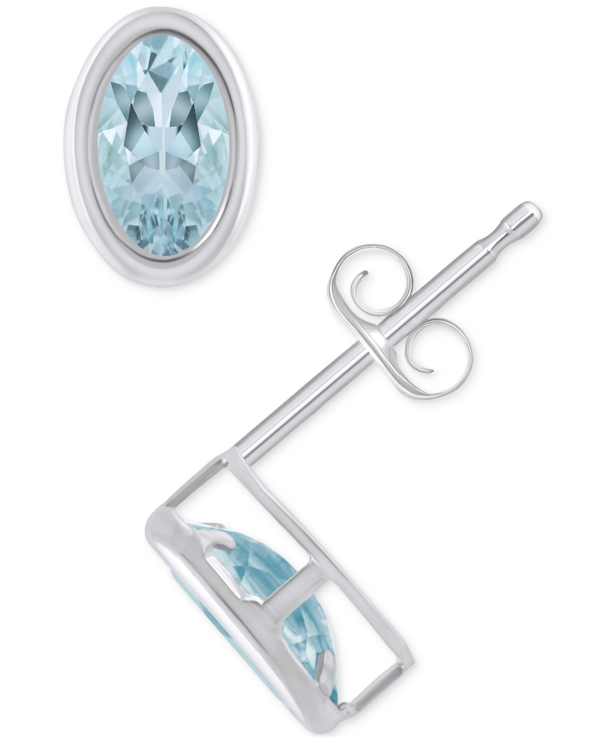 Click here for Macys Created Sapphire Oval Stud Earrings (1-1/2 c... prices