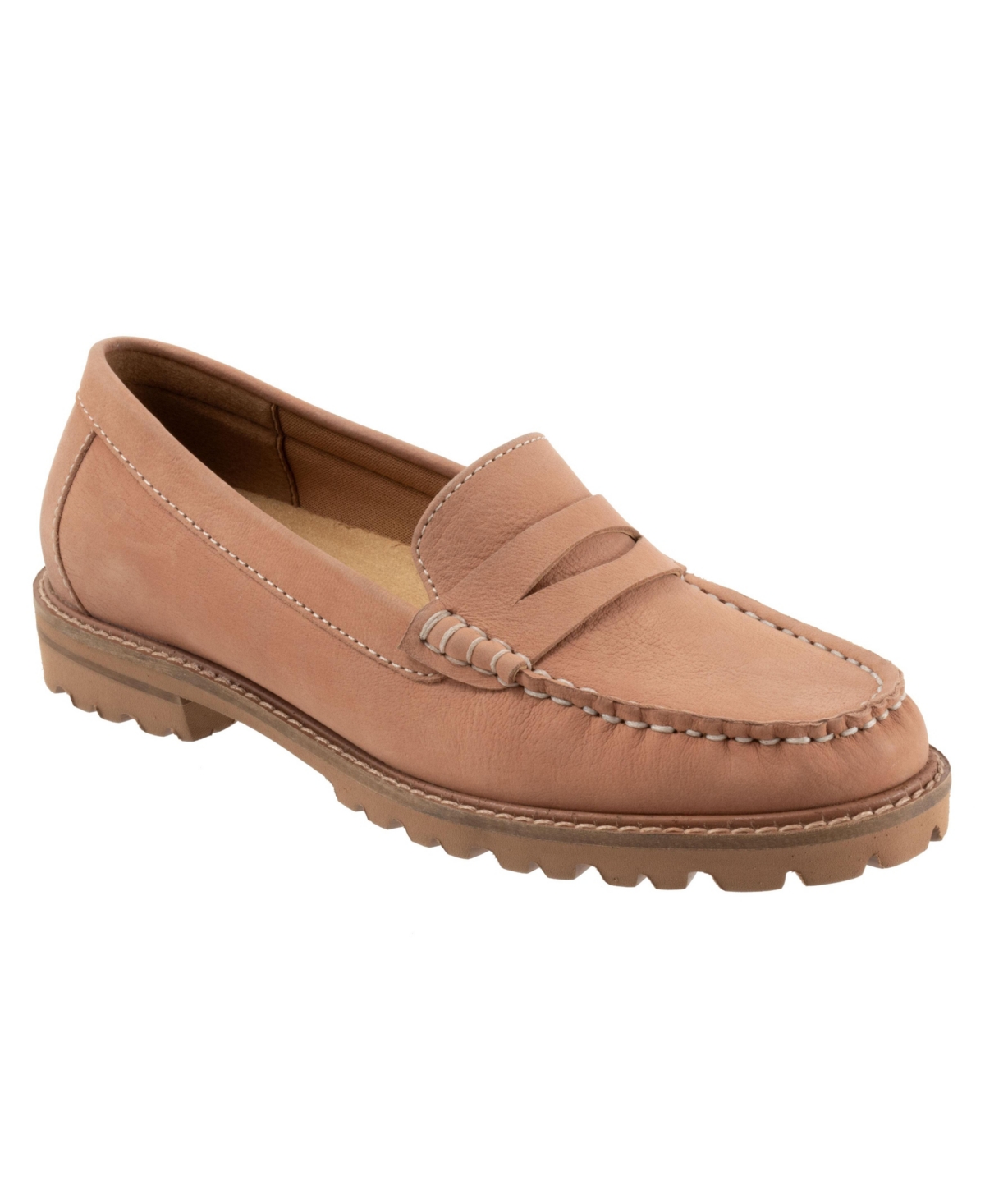 Trotters Francey Flat - Pale pink nubuck