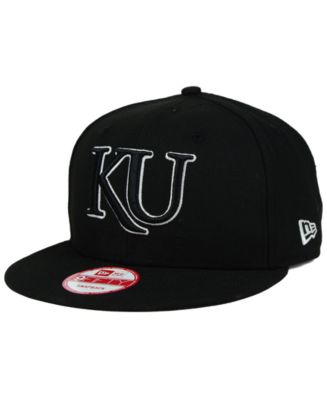 New Era Kansas Jayhawks Black White 9FIFTY Snapback Cap - Macy's