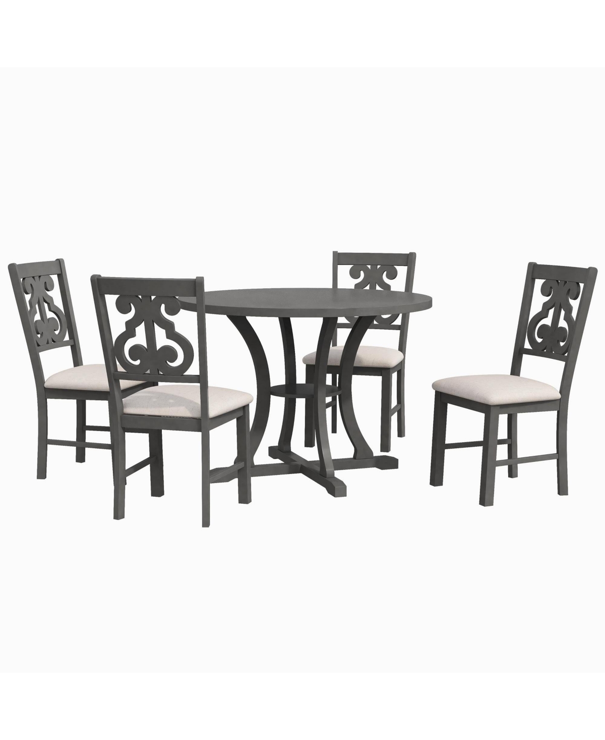 Click here for Slickblue 5-Piece Round Dining Table Set with 4 Fa... prices