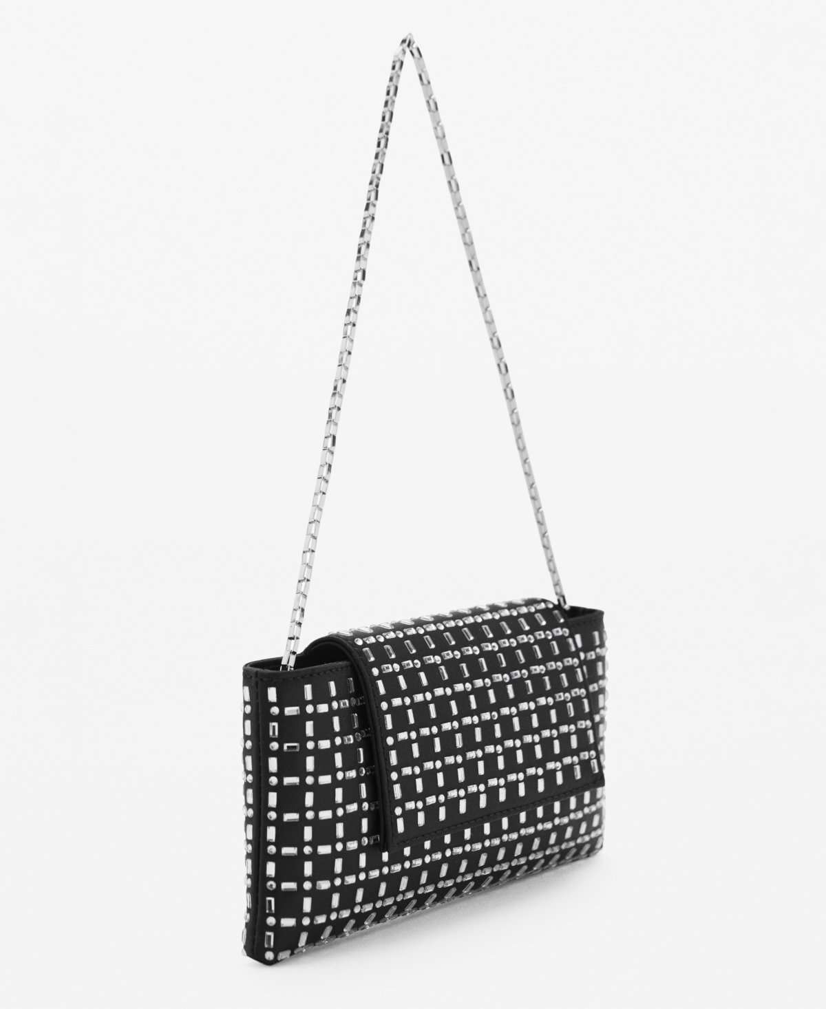Click here for Mango Womens Crystal Shoulder Bag - Black prices