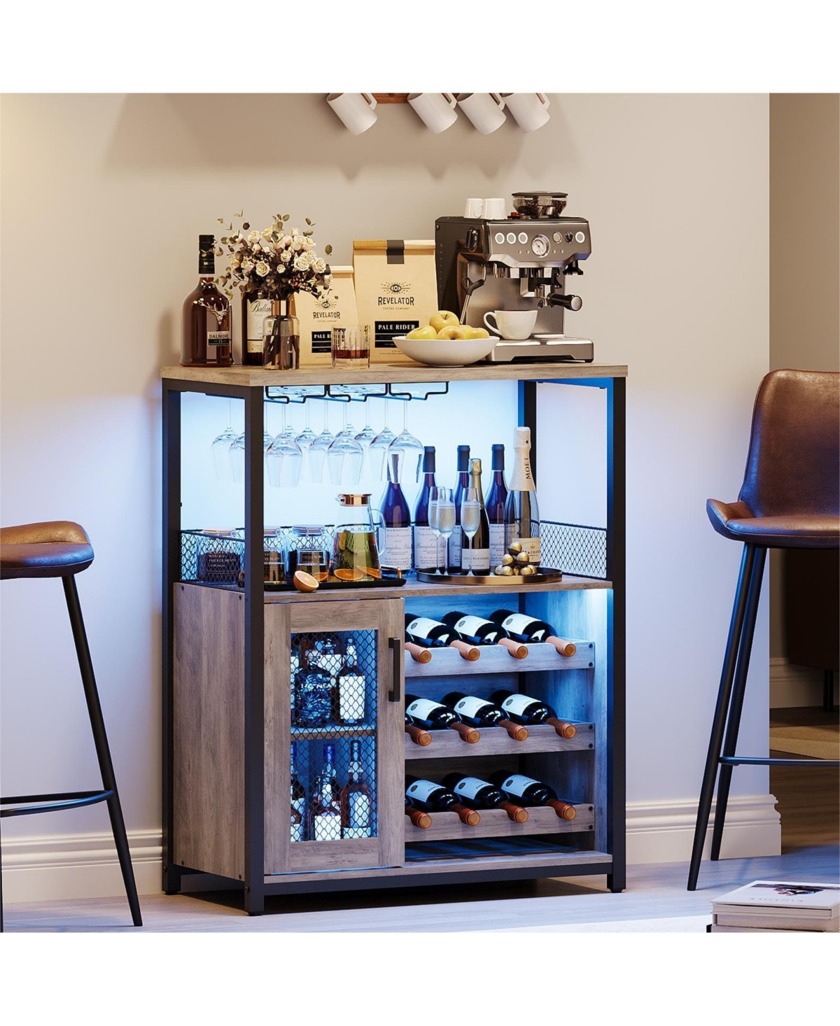 Click here for 3-Tier Wine Bar Cabinet with Led Lights  Detachabl... prices