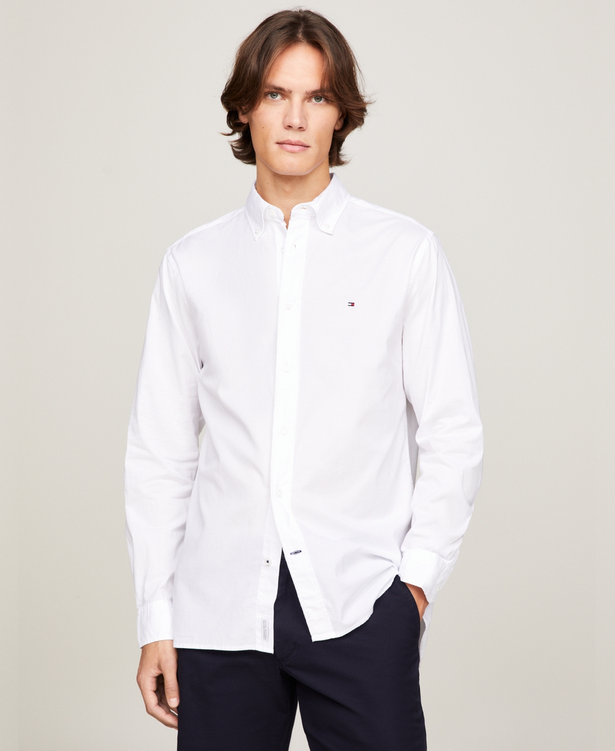 Click here for Tommy Hilfiger Mens Regular-Fit Stretch Poplin But... prices