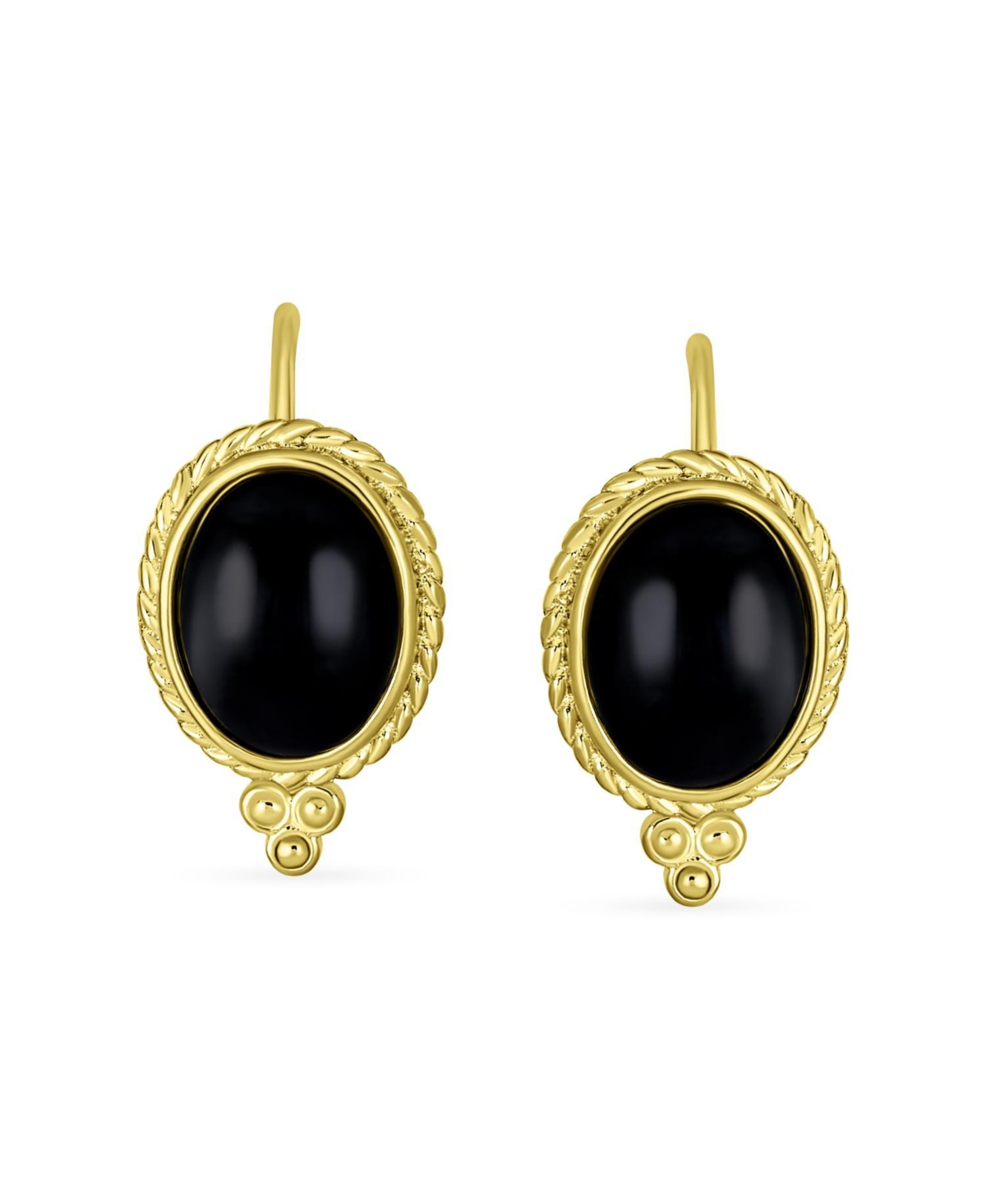 Click here for Bling Jewelry Oval Drop Earrings Gold Plated Sterl... prices
